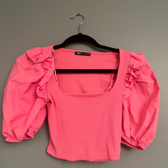 Zara | Tops | Zara Pink Crop Top | Poshmark